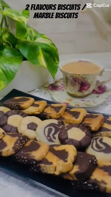 Marble Biscuits| Tea cookies| 2 flavours biscuits - YouTube