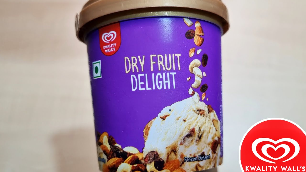 Kwality Wall's Dry Fruit Delight Frozen Dessert Ice Cream🍧 100ml ...