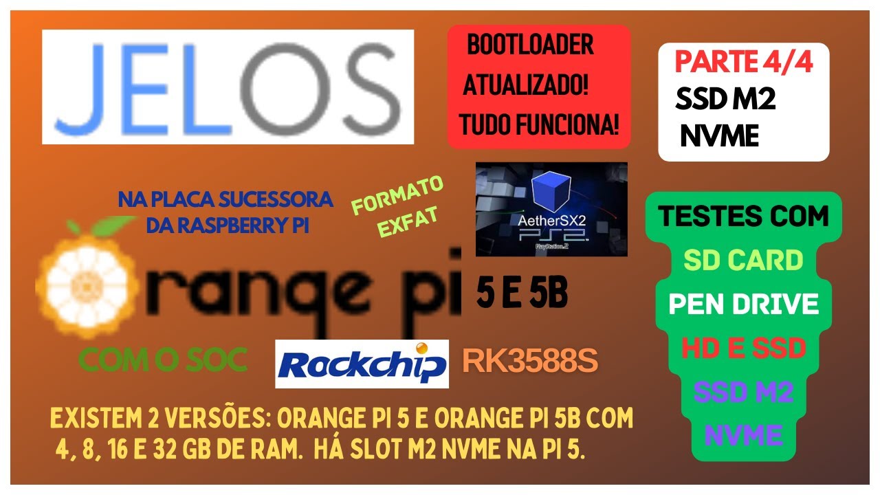 JELOS na Orange Pi 5. Boot por SD Card, Pen Drive, HD, SSD e NVME. Tem ...