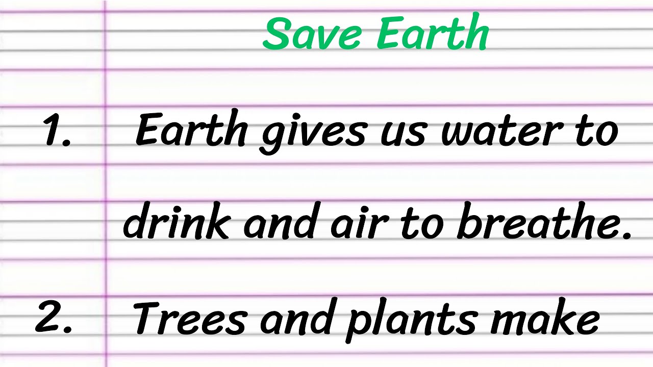 Save Earth Essay in English 10 Lines || 10 Lines Essay on Save Earth ...