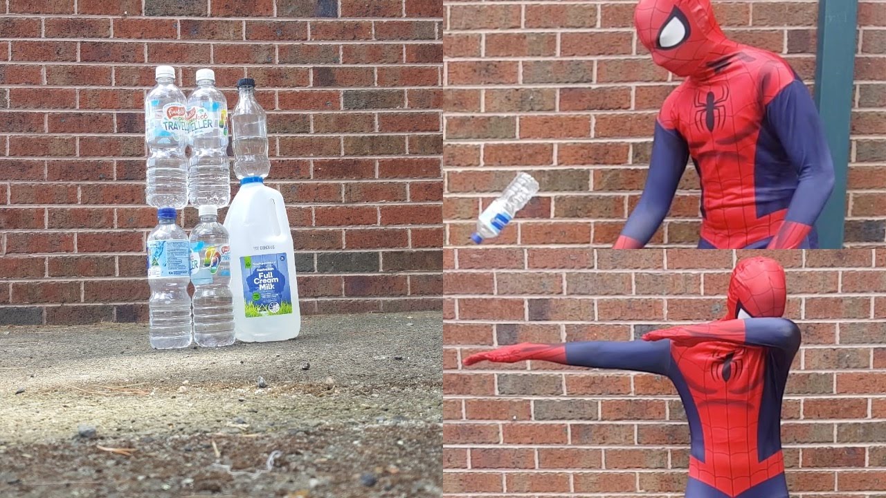 Spiderman takes bottle flip, soccer and dabbing to WHOLE NOTHER LEVEL ...