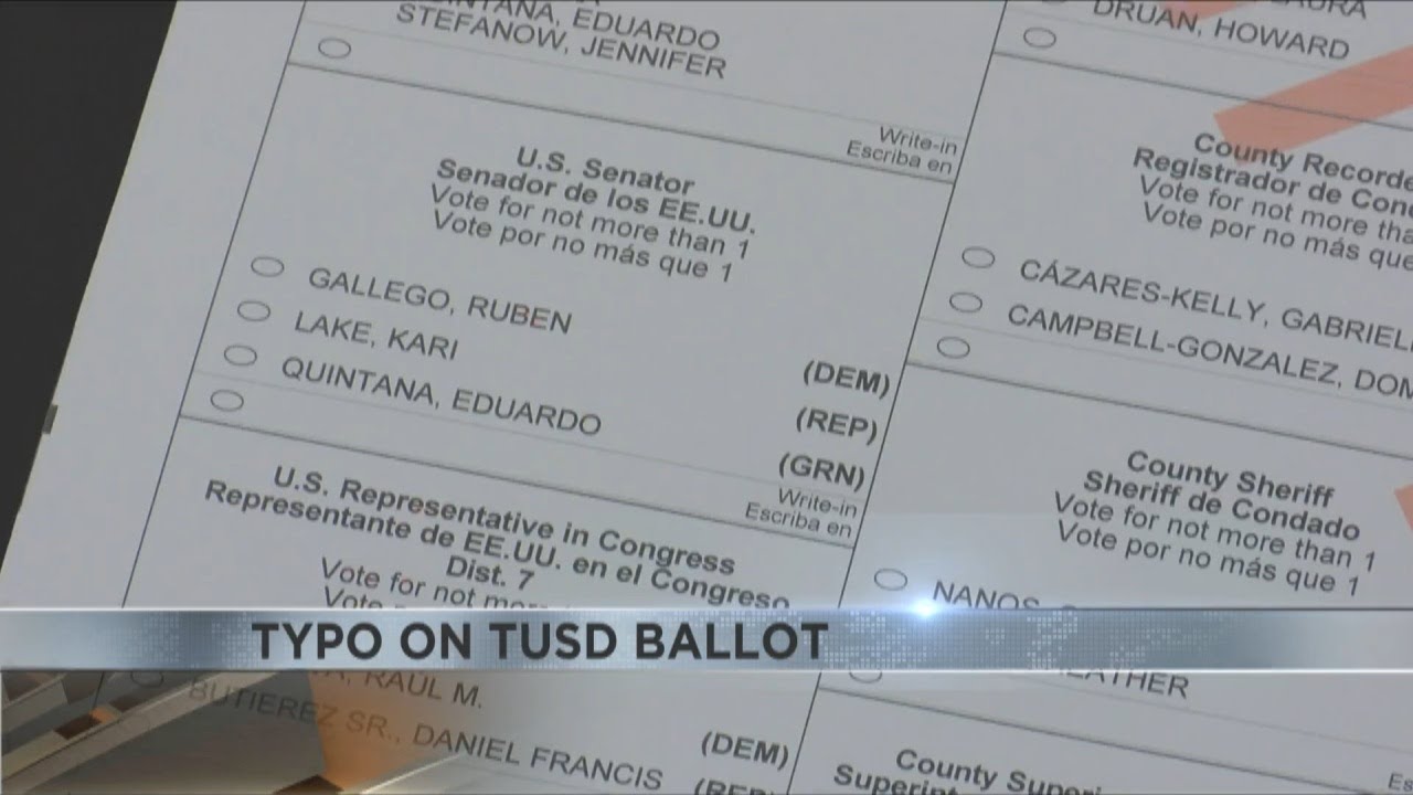 Pima County announces typo on Spanish ballot - YouTube