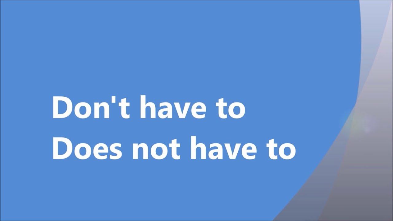 Don't have to | Does not have to | Easy Sentence Making Skills | V.H.N ...