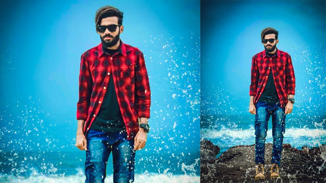 beach splash effect | photoshop manipulation 2018 - YouTube