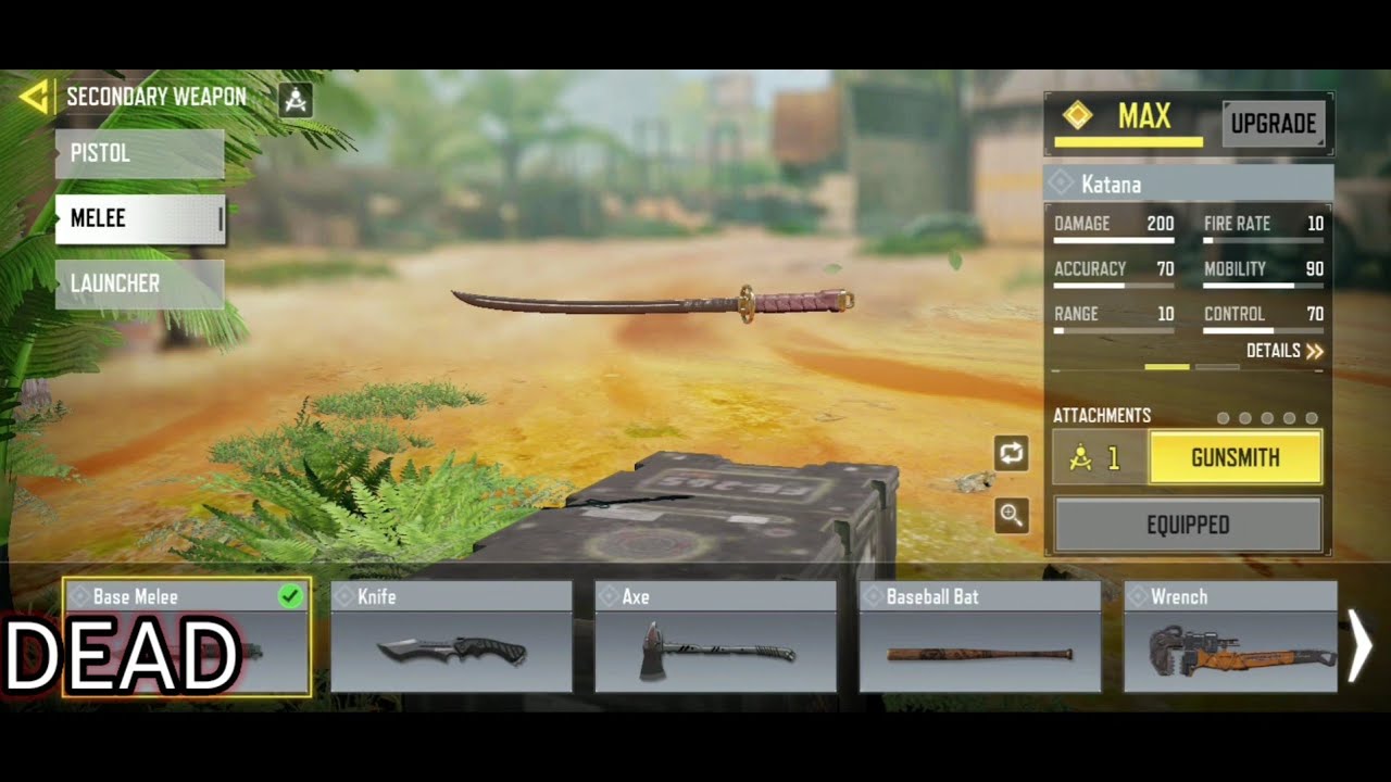How to Equip Katana in CODM||CODM||DEAD|| - YouTube