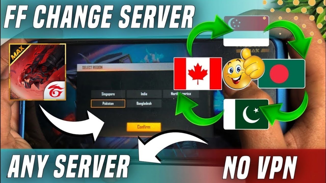 How to change server without VPN 🤩| FF change server no vpn | Change ...
