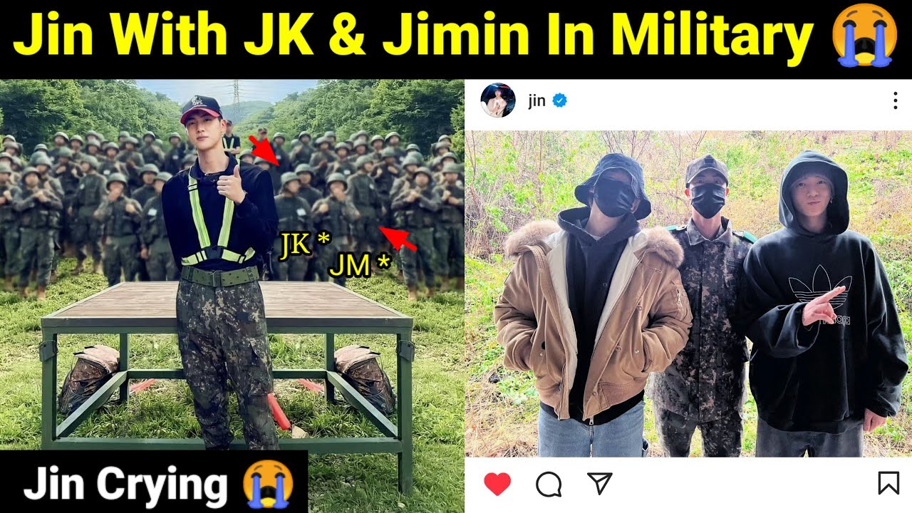 Jin With Jungkook Jimin In Military 😭 | Jin Share Jikook Military ...