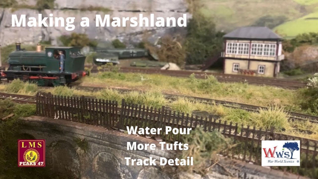 Making a Marshland | More tufts | Track Detail on Sidings | LMS Model ...
