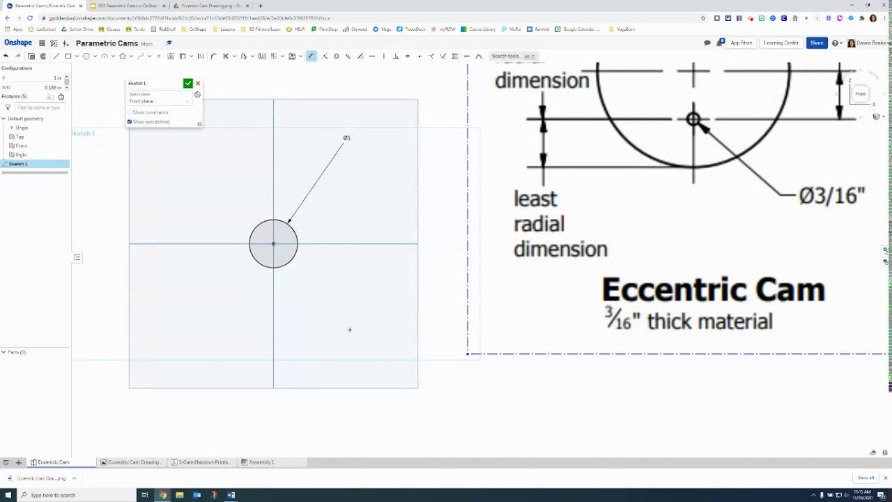 08 Eccentric Cam with Parameters - YouTube