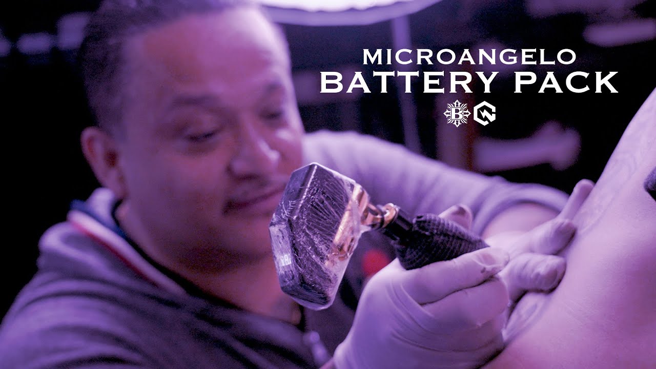 Jose Lopez uses MicroAngelo Battery Pack to Tattoo - YouTube