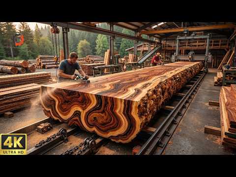 Inside Extreme Mega Wood Factory | Giant Trees, Heavy Machines & Jaw-Dropping Luxury Tables
