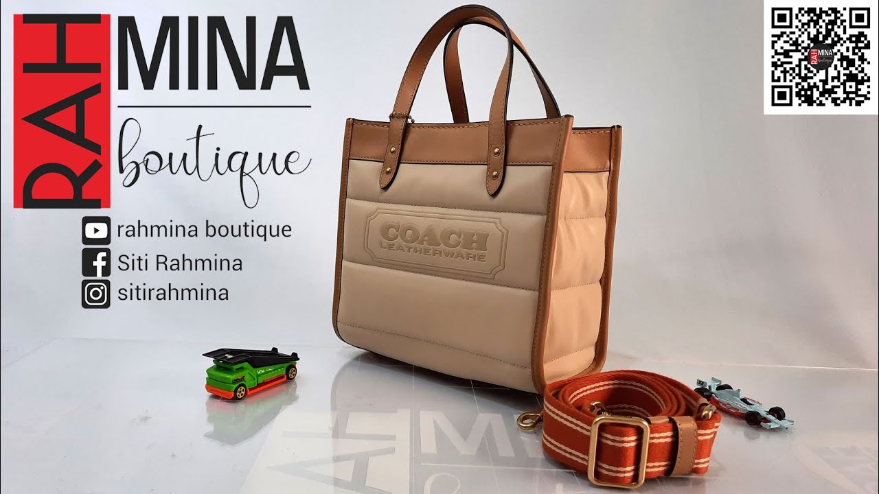 coach field tote 22 with colorblock quilting and coach badge I review I ...