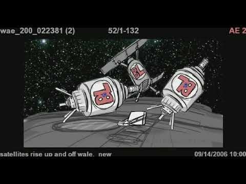 Unreleased Wall E storyboard ship takes off(Pixar)