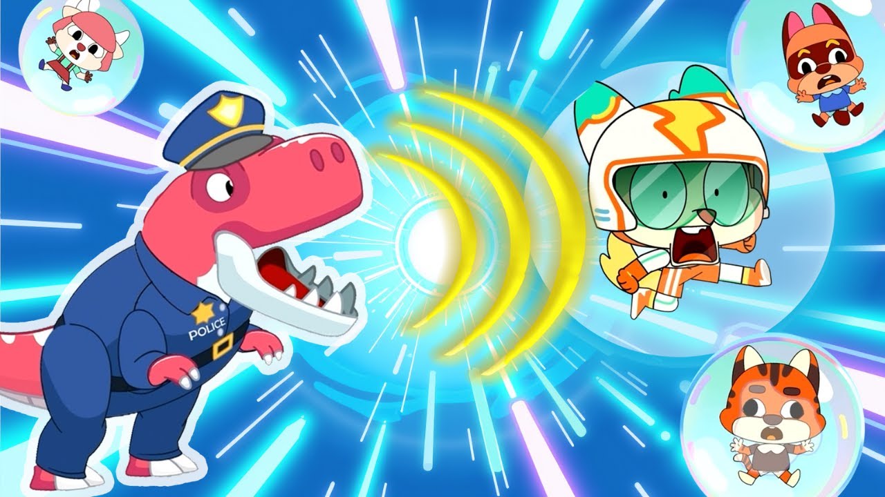 T-rex Police vs Bubble Traps | Dinosaur song for kid | Nursery Rhymes | Nuton & Lola - YouTube