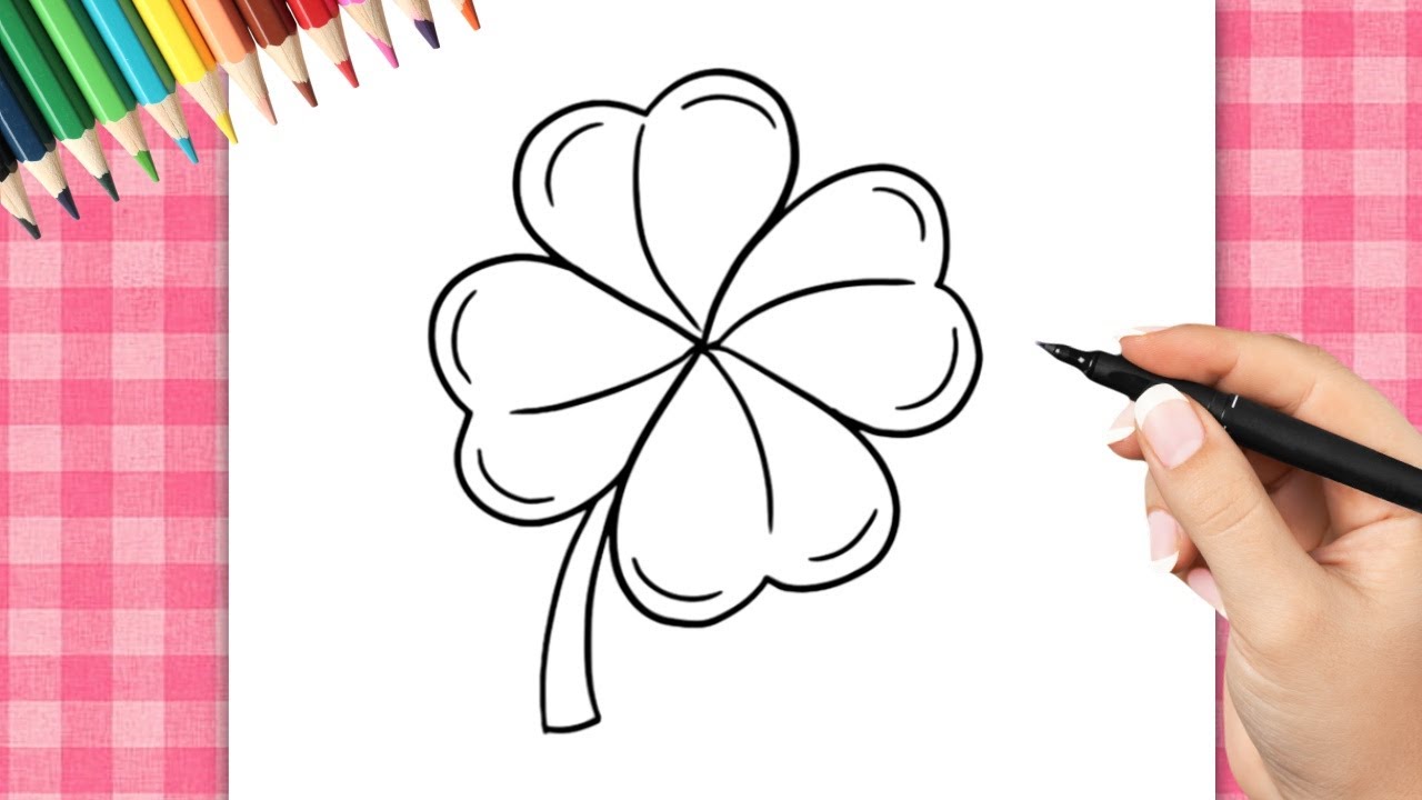 COMMENT DESSINER UN TRÈFLE À QUATRE FEUILLES - YouTube