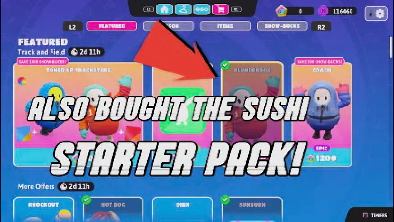 Fall guys Tracksuit and Sushi Starter pack - YouTube