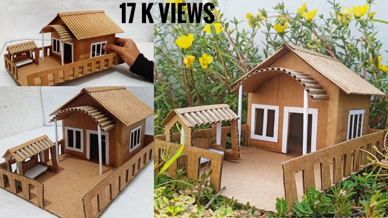 #diy miniature cardboard house for school kids - YouTube