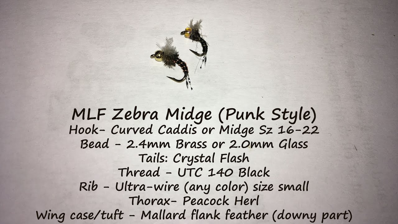 Best Nymphs For Trout | MLF Zebra Midge Punk Style (Fly Tying) - YouTube