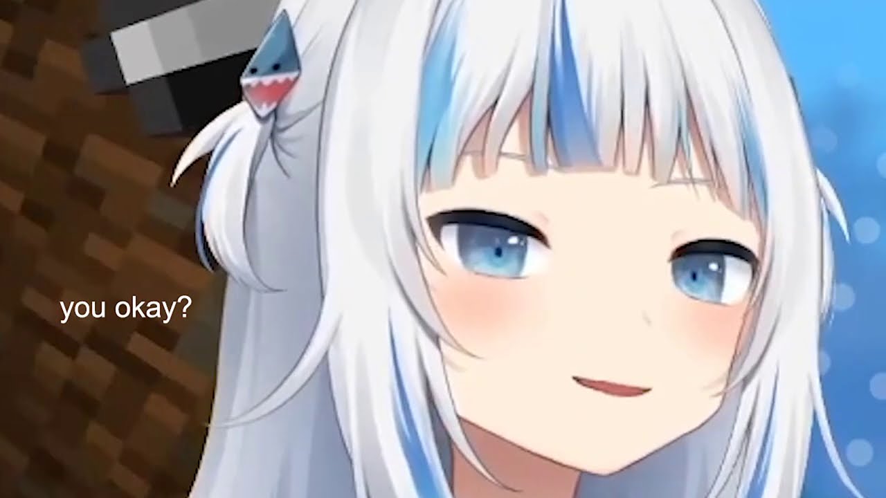 gawr gura listens to minecraft music - YouTube