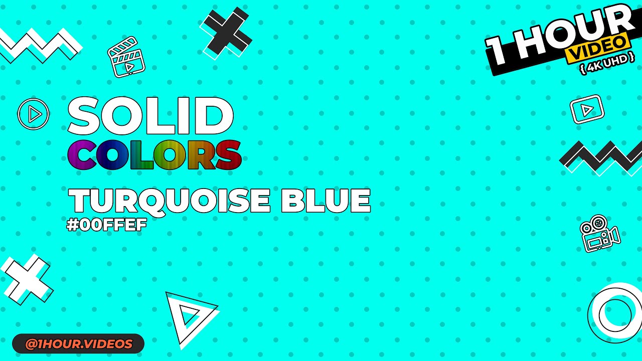 Turquoise Blue #00FFEF - No Audio - 1 Hour - 4k - Chromotherapy - Solid ...