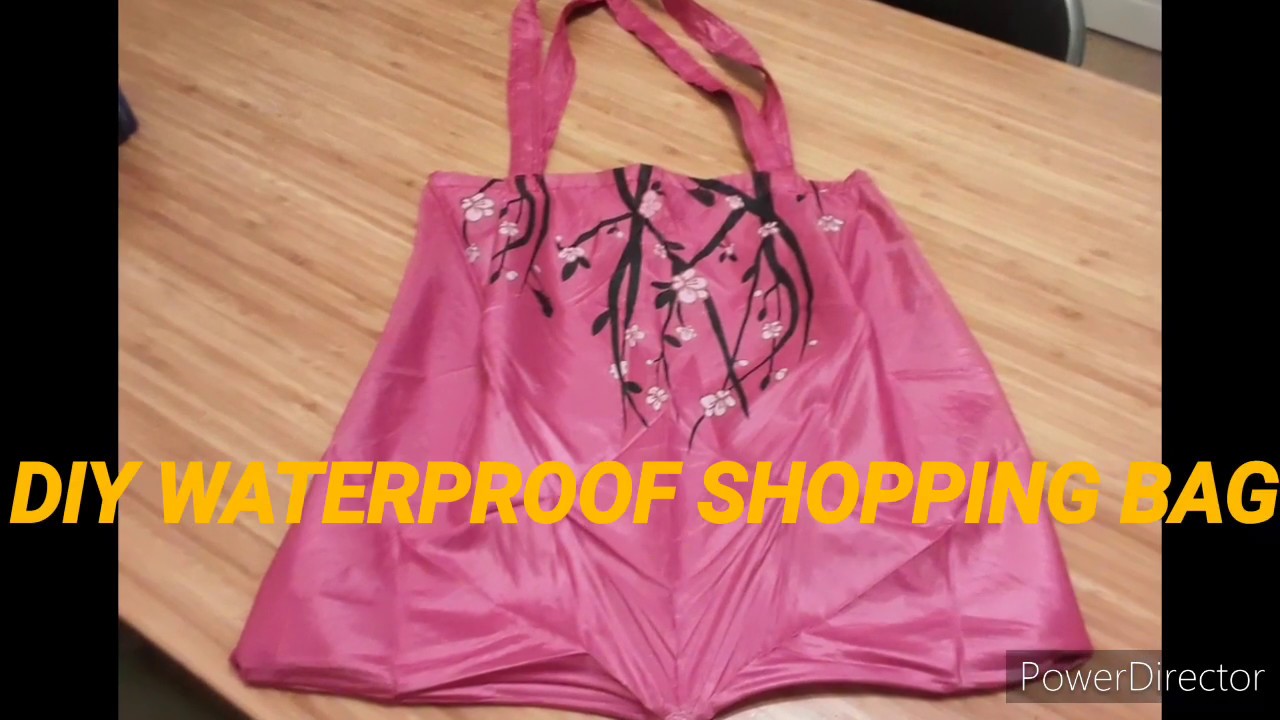 DIY WATERPROOF SHOPPING BAG FROM AN OLD UMBRELLA - YouTube