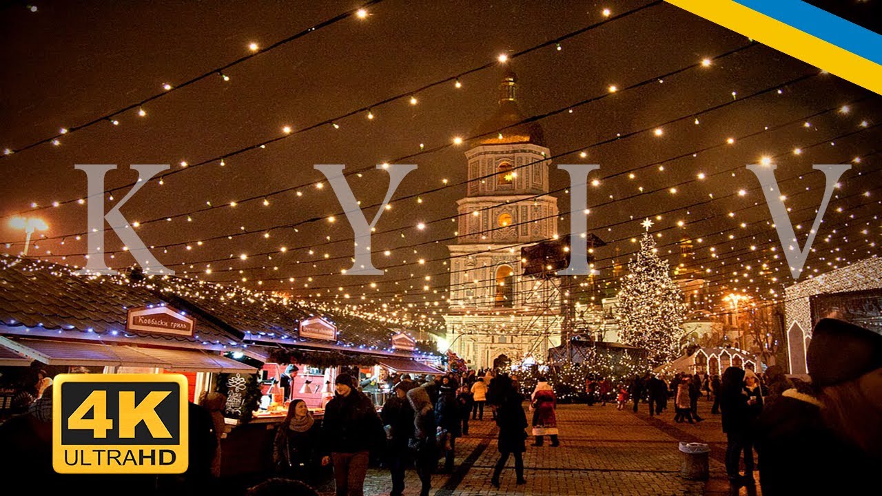 Christmas 2021 KYIV, UKRAINE Walking Tour in { 4k }Рождество в Киеве ...