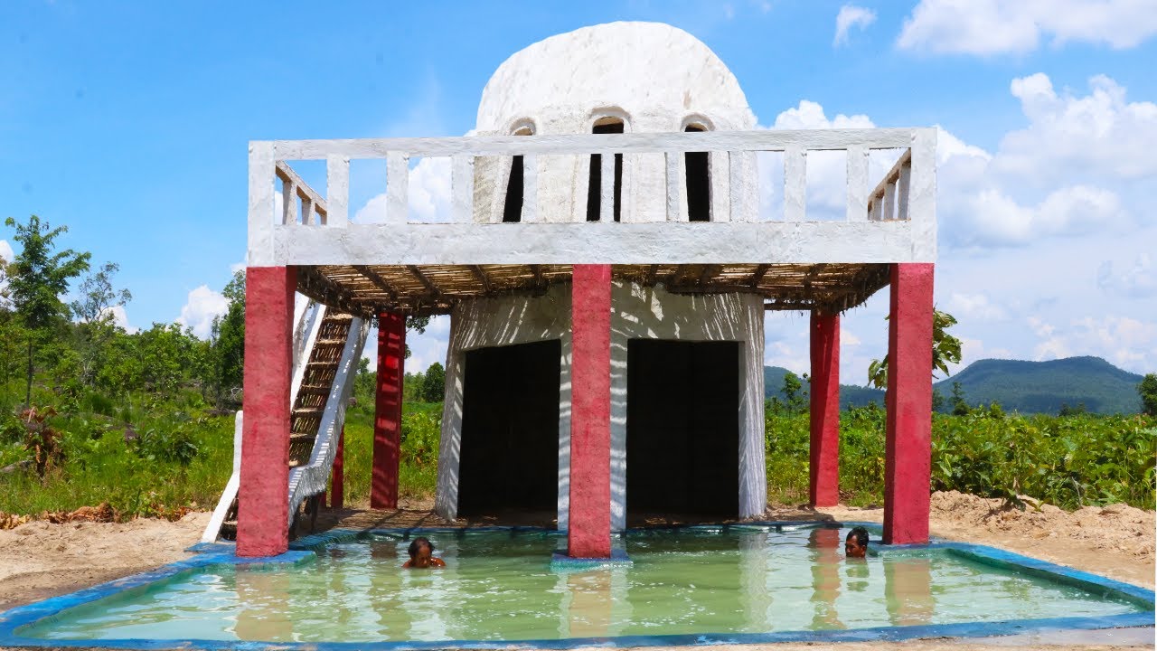 Build Two Story Creative Mud Vacation House And Designing Beautiful ...