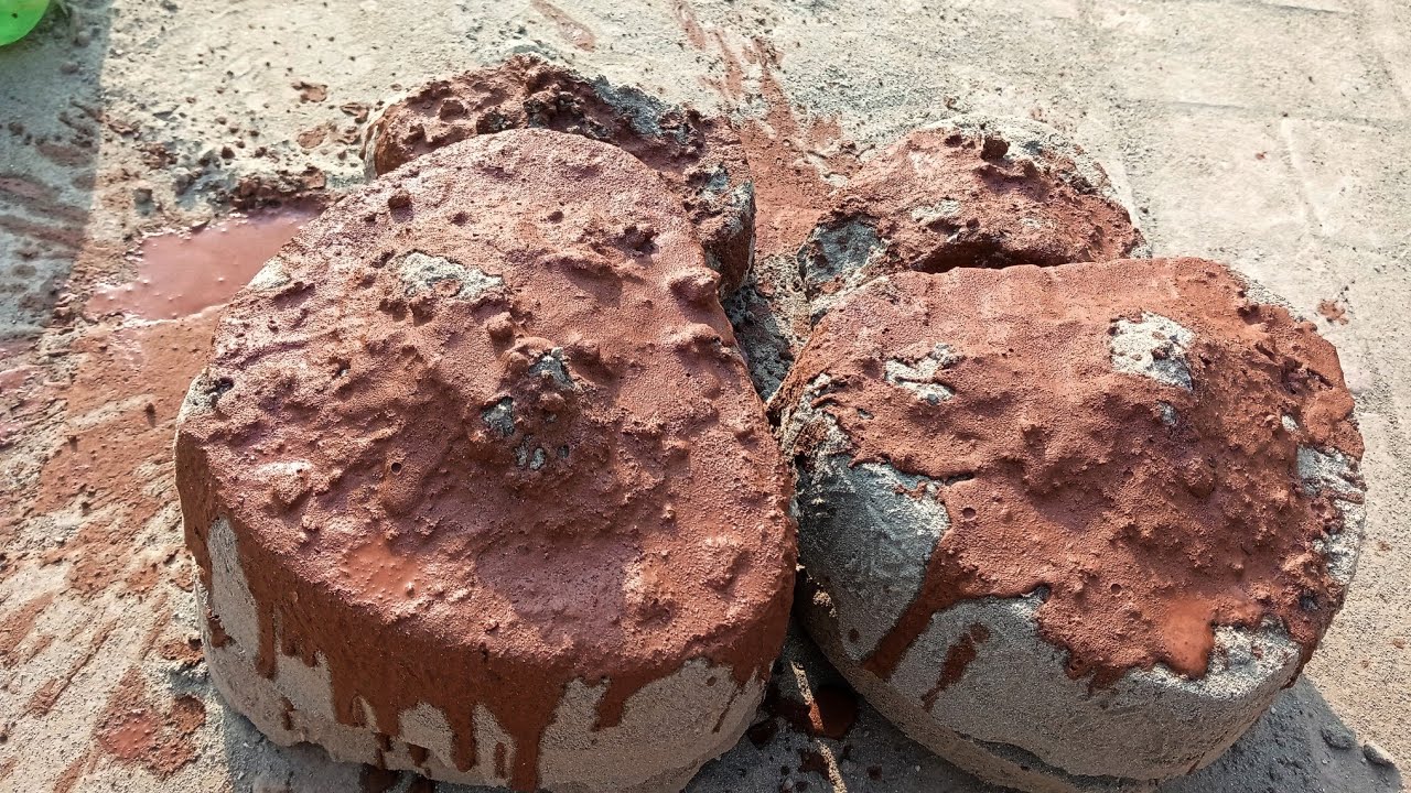 New video of extra soft fine sand huge blocks crumbling on floor with ...