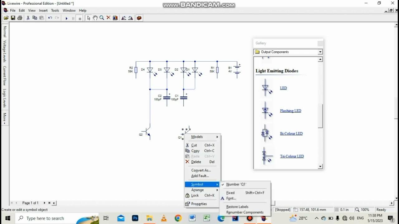simulasi membuat rangkaian flip flop - YouTube