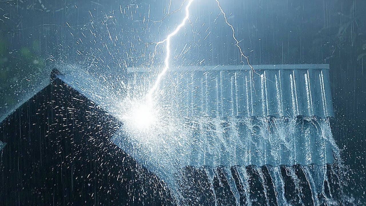Heavy Stormy Night to Sleep Instantly | Thunderstorm, Huge Rainstorm on ...