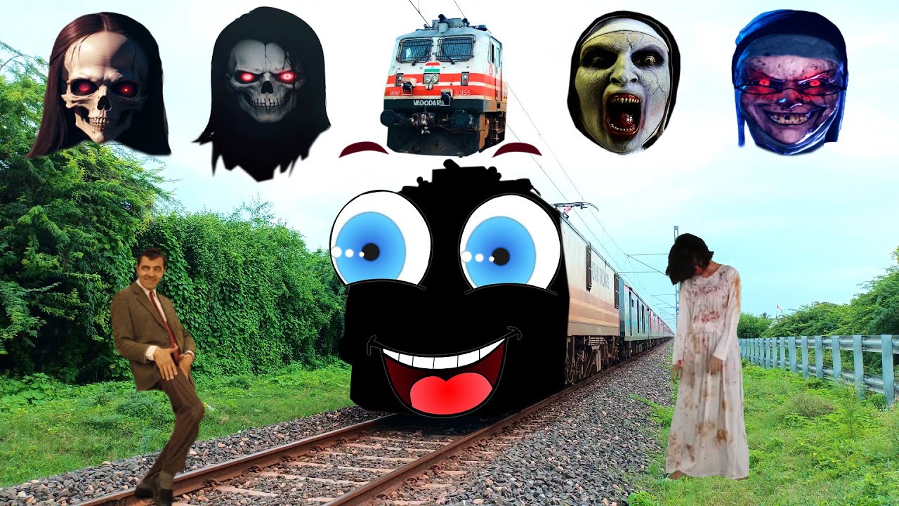 Horror train face ghost wala funny video | train simulator funny ...