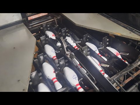 AMF PINSETTER setting pins from behind - YouTube