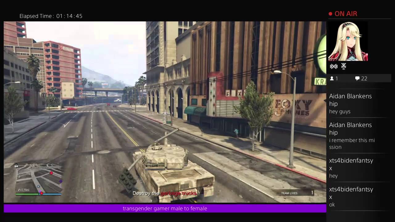c.a transgender gamer playing gta 5 online missions - YouTube