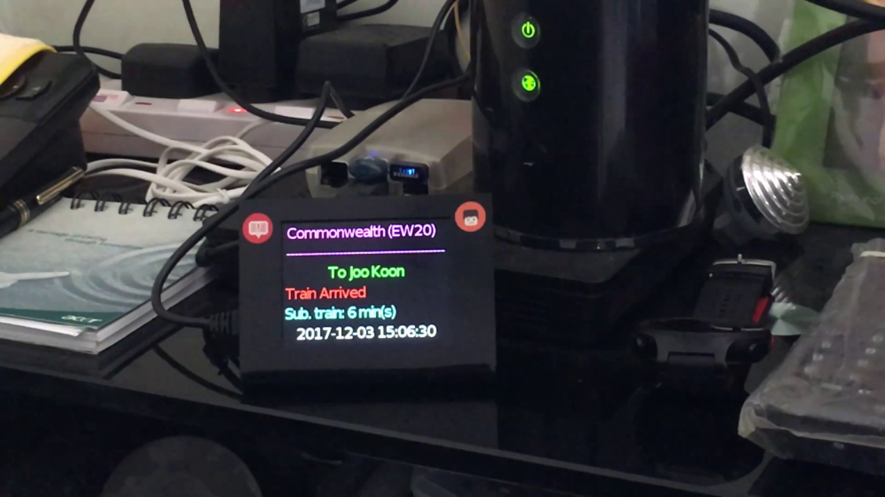 Singapore MRT Arrival Time on LCD Display with Raspberry Pi - YouTube