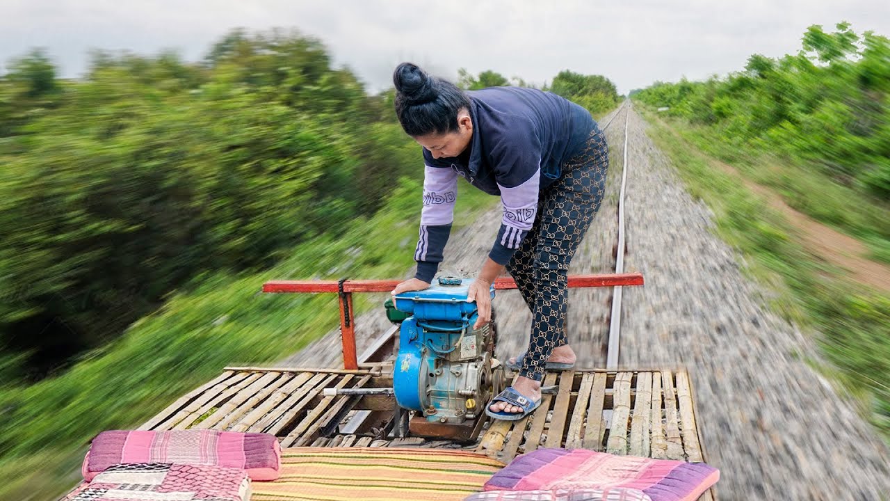 Crazy Ride on World’s Cheapest Bamboo Train - YouTube
