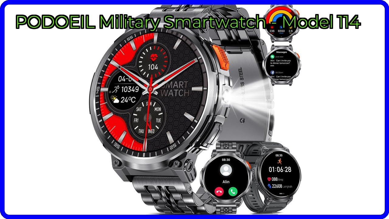 REVIEW (2025): PODOEIL Military Smartwatch - Model 114. ESSENTIAL ...