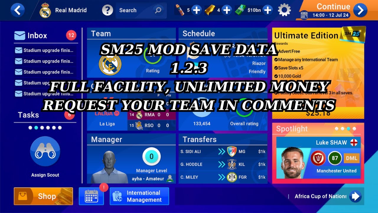 SM 25 mod save data v 1.2.3 FULL FACILITY + UNLIMITED MONEY #3 - YouTube