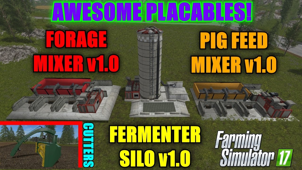 Farming Simulator 17 - Pig Feed & Forage Mixer Placeable, fermentor ...