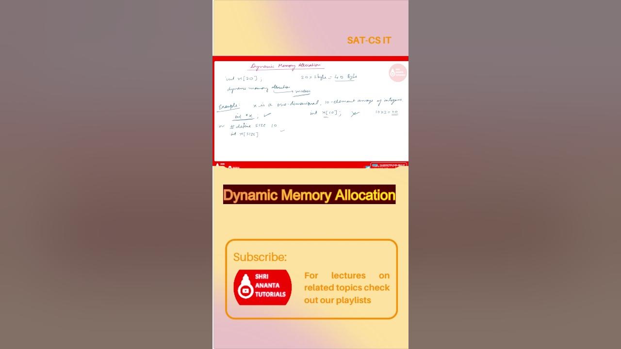 Dynamic Memory Allocation Cprogramminginhindi Arrays Computerengineering Cprogramming Youtube