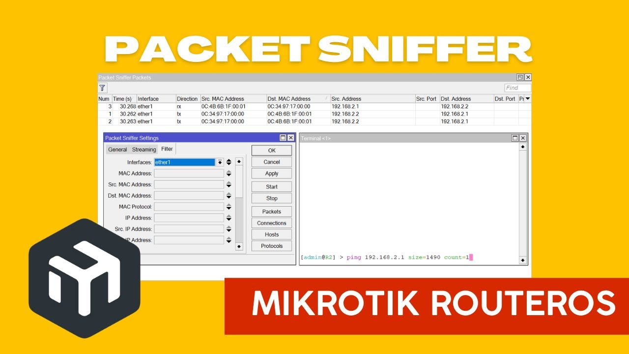 MikroTik Packet sniffer su RouterOS. Test di frammentazione con MTU ...
