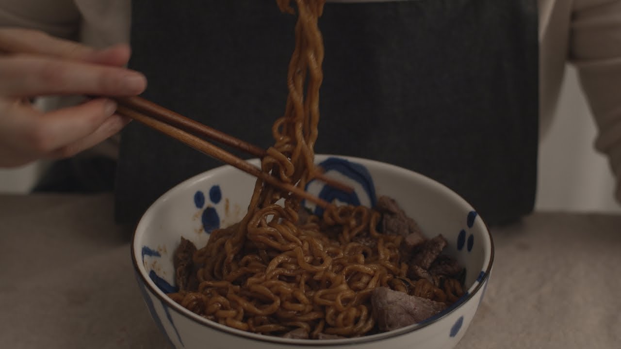 (Eng sub)한우채끝 짜파구리 레시피, 영화 기생충, How to make Chapaguri from "parasite ...
