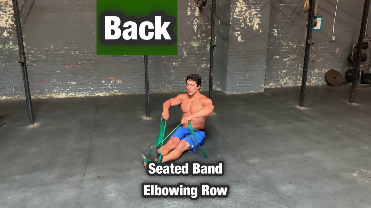 Resistance Band Seated Elbowing Row - Back, Rear Delt Exercise Workout ...