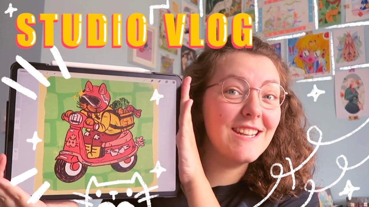 Studio Vlog Making Prints, Stickers and Painting for the First Time in ...