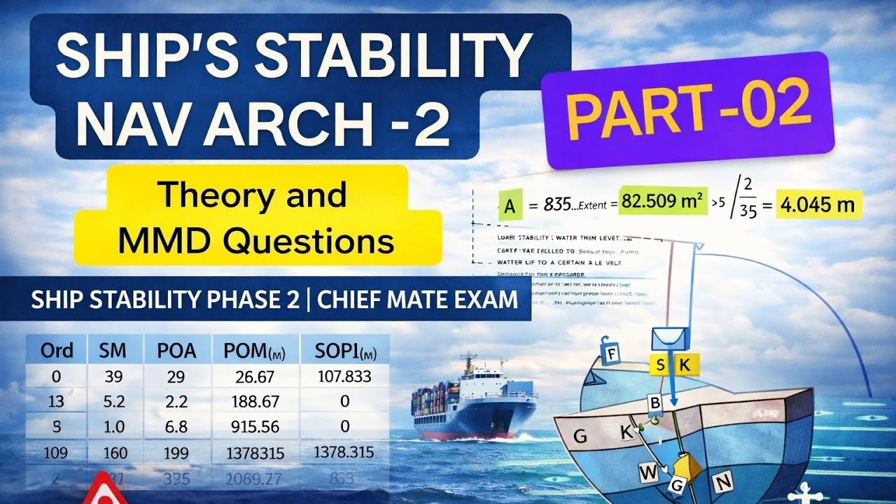 Nav Arch -II, Part- 02 | Ship Stability Phase 2 | Chief Mate, BMT & BML ...