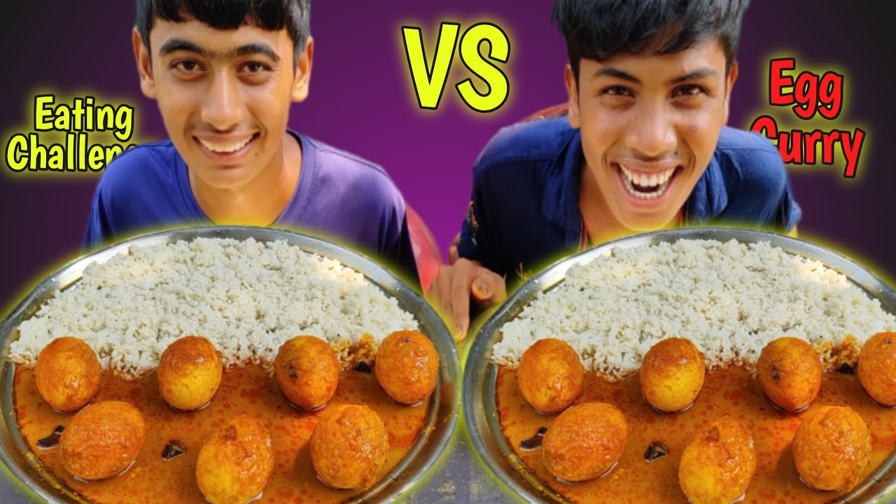 Egg Eating Challenge || Spicy Egg Curry with Rice Eating Competition ...