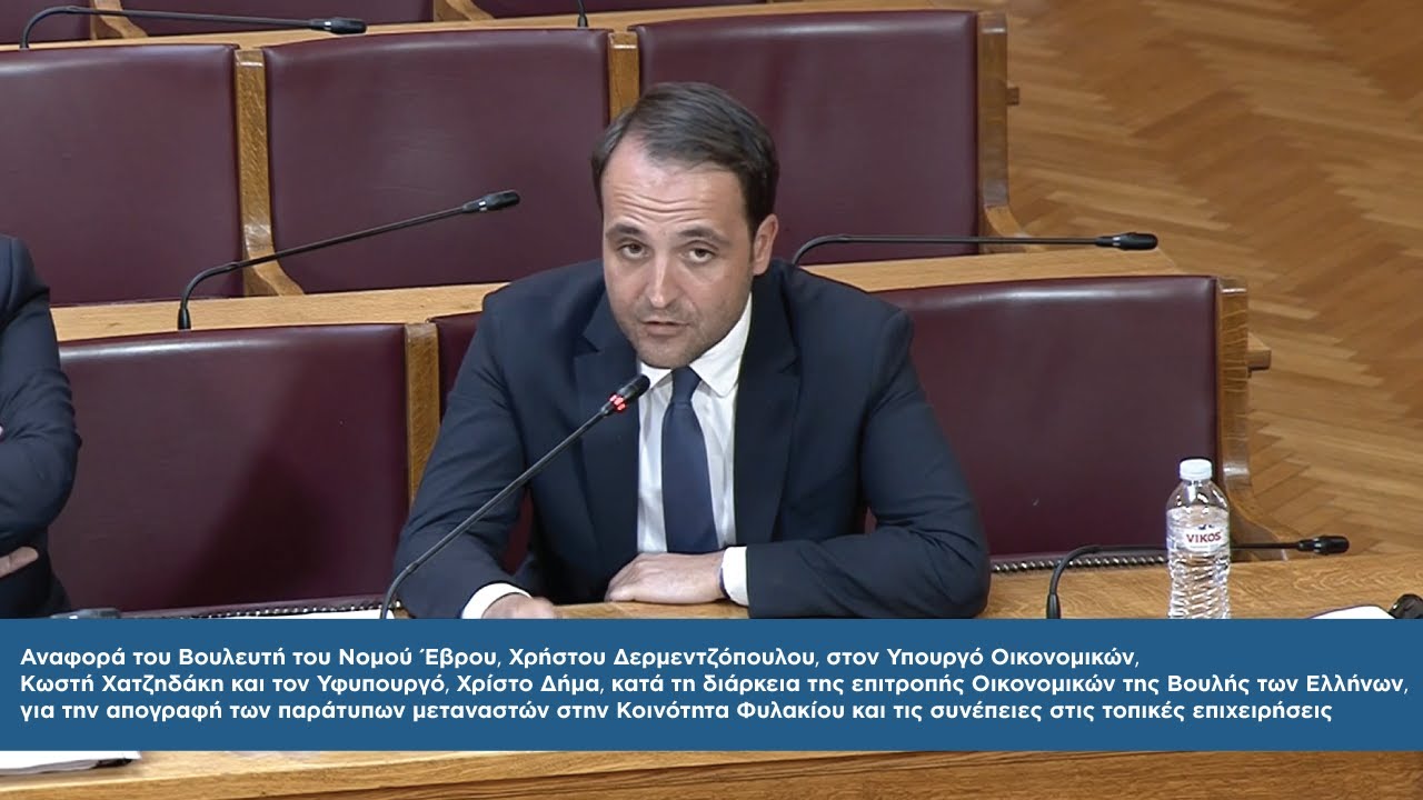 ΔΕΡΜΕΝΤΖΟΠΟΥΛΟΣ ΧΡΗΣΤΟΣ: Παρέμβαση μου στη Διαρκείς Επιτροπή ...