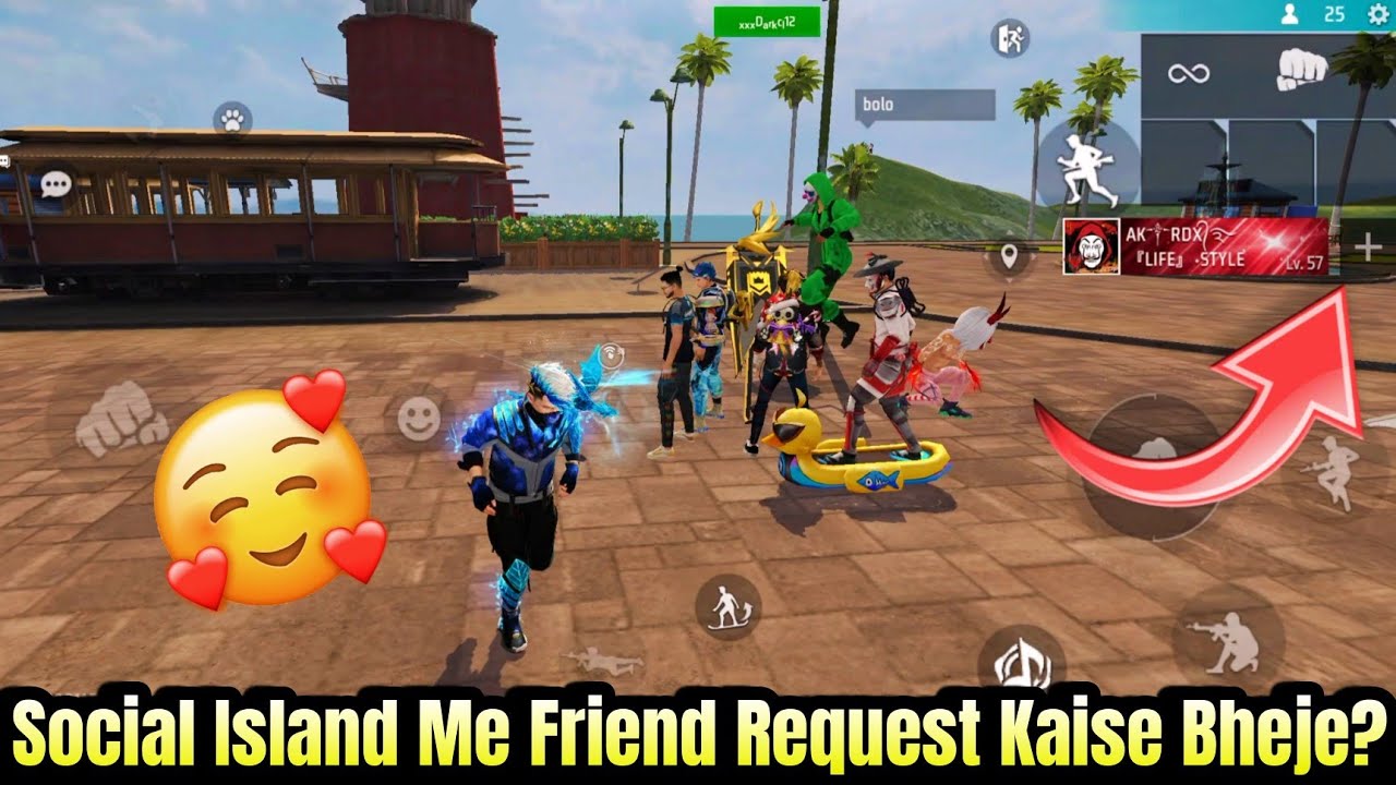 How To Send Friend Request In Social Island | FF Social Island Tricks ...