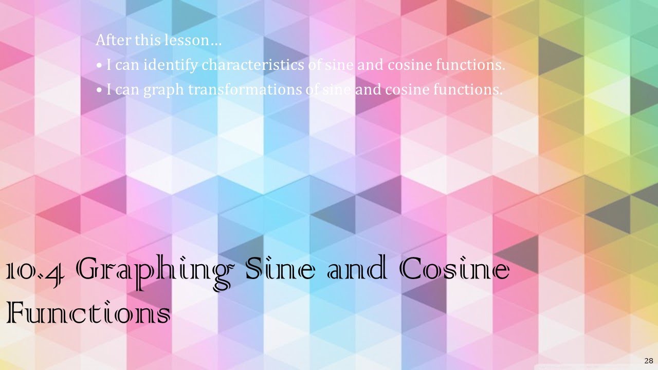 Algebra 2 10.4 Graphing Sine and Cosine Functions - YouTube