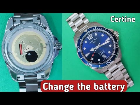 How to change the battery on Certina C032.451 watch. - YouTube