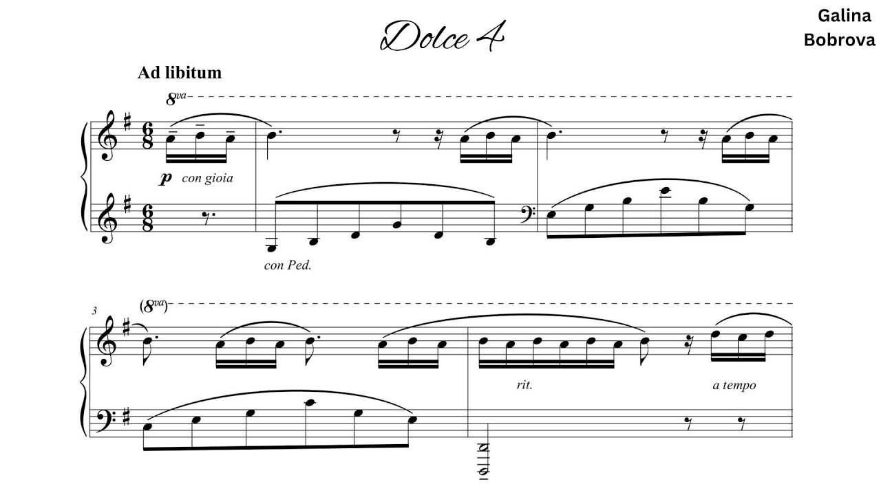 Galina Bobrova - DOLCE 4 for piano - YouTube